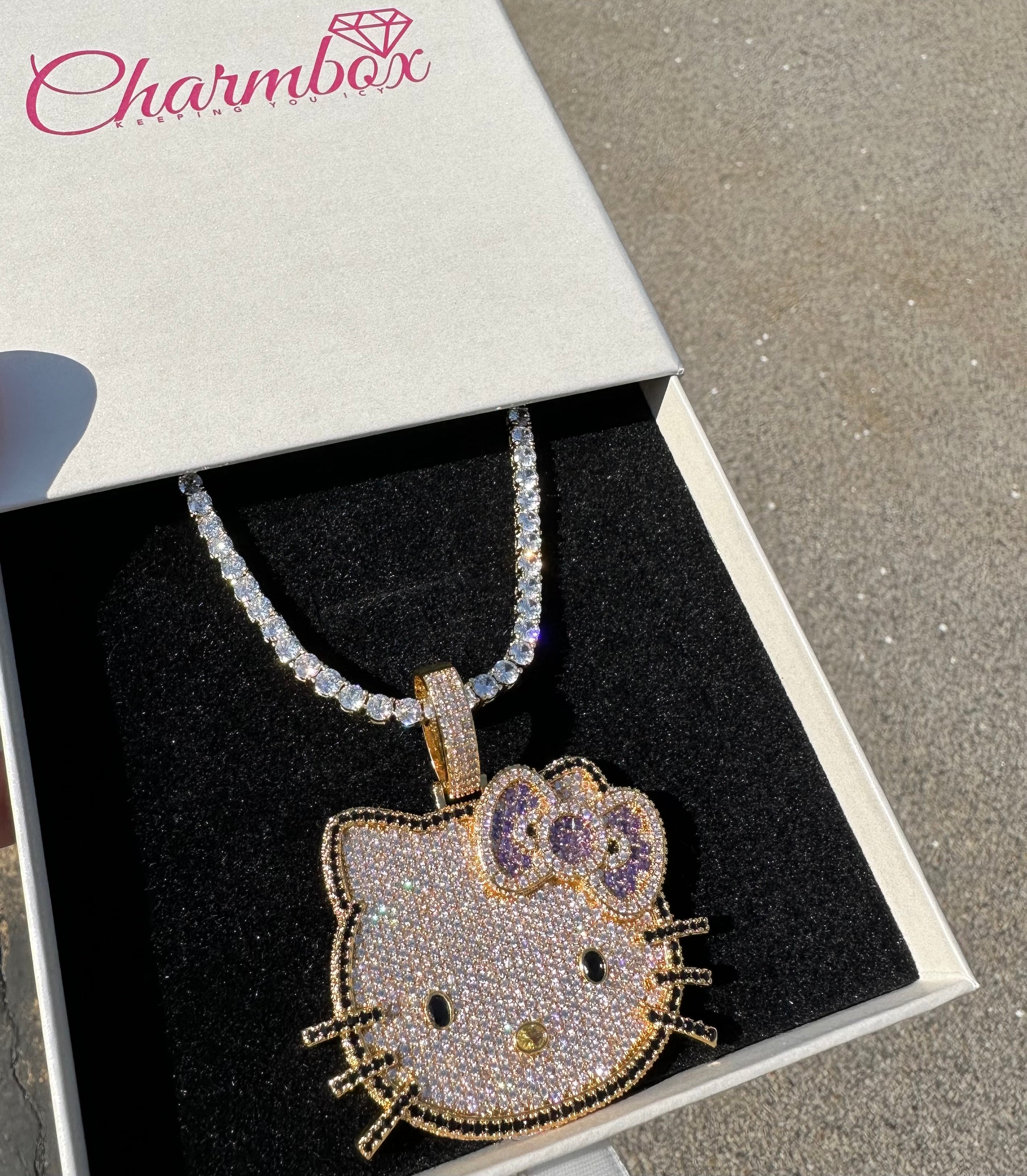 Iced Out Kitty Pendant (SHIPS SAME DAY) – CharmBox